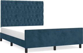 Rám postele bez matrace tmavě modrý 140x190 cm samet 3125938