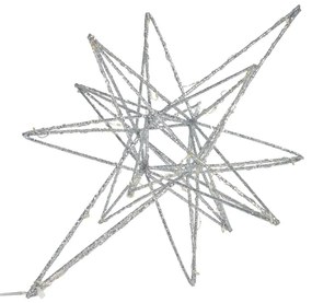 OnaDnes -20% Velká stříbrná vánoční světelná dekorace ve tvaru hvězdy Kave Home Nicoletta