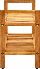 Botník se 2 policemi 100 x 27 x 40 cm masivní dubové dřevo 331748