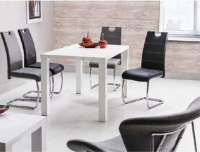 Jídelní stůl, bílá vysoký lesk HG, 140-180x80 cm, ASPER NEW TYP 1