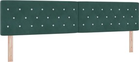Postel s boxspringem s matrací Tmavě zelená 200 x 200 cm samet 3340355