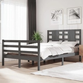 Rám postele šedý masivní borovice 120 x 200 cm,  3104280 HangarStore.cz