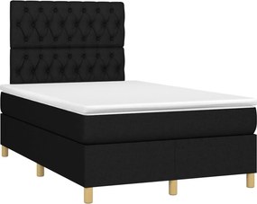 Box spring postel s matrací černá 120x200 cm textil 3142563