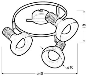 Bodové svítidlo PUERTO 3xE14/40W/230V