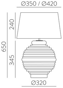 ACB Iluminacion Stolní LED lampa TARIFA, v. 65 cm, 1xE27 15W