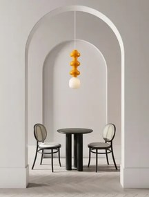 Oranžovo-bílý designový lustr Clio