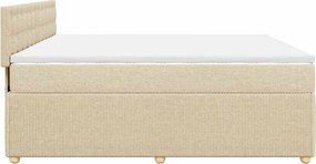 Box spring postel s matrací krémová 180x200 cm textil 3289854