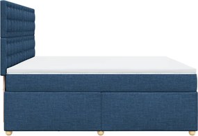 Box spring postel s matrací modrá 200x200 cm textil 3293707