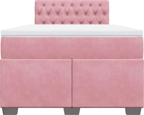 Box spring postel s matrací růžová 120x190 cm samet 3286269