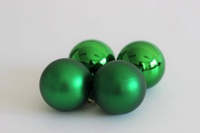 Zelené plastové vánoční koule 10cm 4ks