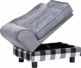 Pohovka pro psy šedá 57 x 34 x 36 cm plyš 170940
