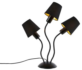 Designová stolní lampa černá 3-světla s objímkami - Wimme