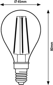 Rabalux LED žárovka svíčka Filament kouřová G45 6W E14 2016