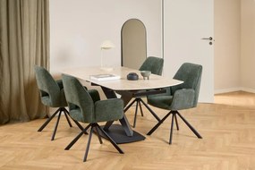 Rozkládací jídelní stůl Morella 120/180 cm béžový/černý