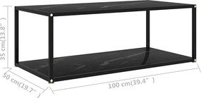 Konferenční stolek černý 100 x 50 x 35 cm tvrzené sklo 322900