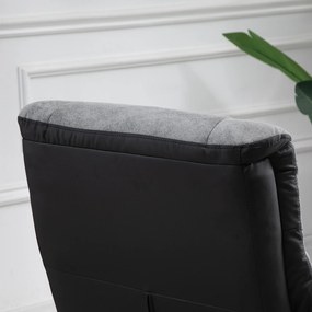 HOMCOM polohovací křeslo s taburetem, otočné TV křeslo s funkcí polohování, mikrovlákno šedé, 78x82,5x109 cm, ideální pro obývací pokoj a relaxaci | …