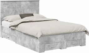 Rám postele s čelo Betonově šedá 120 x 190 cm Kompozitní dřevo 3409670