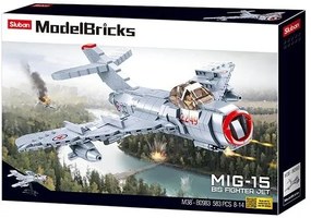 Stavebnice sluban model bricks m38-b0983 proudový stíhací letoun mig-15