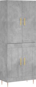 Skříň highboard betonově šedá 69,5x34x180 cm kompozitní dřevo 3195783