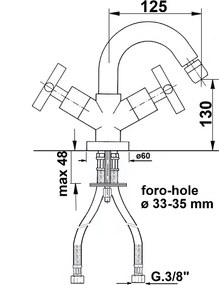 Sapho Axia 518/S bidetová baterie stojánková kohoutková
