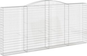 Klenutý gabionový koš 400 x 30 x 180/200 cm pozinkované železo 153529