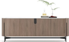 Komoda Silario 220 cm ořech/mramor