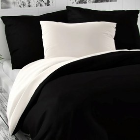 Kvalitex Saténové povlečení Luxury Collection černá / bílá, 200 x 200 cm, 2 ks 70 x 90 cm
