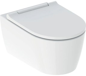 Geberit ONE - Závěsné WC se sedátkem SoftClose, TurboFlush, matná bílá/lesklý chrom 500.202.JT.1