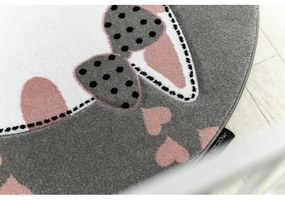 Dywany Łuszczów Dětský kusový koberec Petit Kitty cat grey kruh - 120x120 (průměr) kruh cm