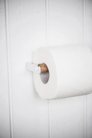 IB LAURSEN Držák na toaletní papír Altum White, bílá barva, přírodní barva, dřevo, kov