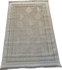 HU Moderní béžový koberec Boho 874-B s kostkovaným vzorem Rozměr: 60x100 cm