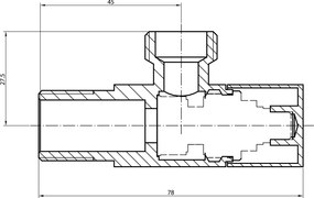 Aqualine rohový ventil 1/2 x 3/8 bez matky hranatý chrom 5318