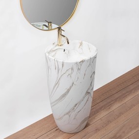 Rea Anya, volně stojící umyvadlo 84x45 cm, imitace kamene - láva matná, REA-U5803
