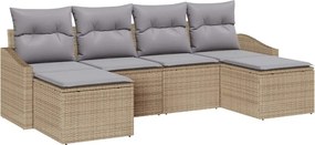 Set pohovek 6 ks Béžová polyratan 3346830