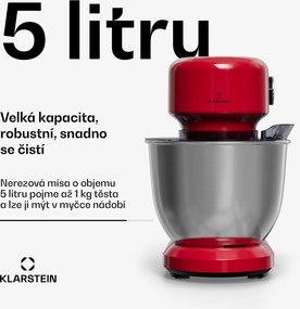 Klarstein Bella Evo kuchyňský robot | planetární míchací systém | 3 nástavce na mixování | 1500 W | 5 l