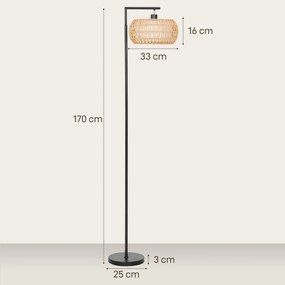 HOMCOM LED stojací lampa s dvojitým stínidlem, stmívatelná stojací lampa se 3 barevnými teplotami pro obývací pokoj, ložnici, kancelář, černá