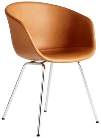 OnaDnes -20% Koňakově hnědá kožená židle HAY AAC 27 s kovovou podnoží