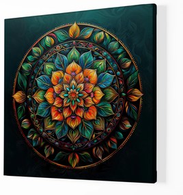 Obraz na plátně - Mandala Nádech listoví FeelHappy.cz Velikost obrazu: 100 x 100 cm