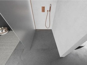 Mexen Kioto L, sprchová zástěna Walk-In 110 x 200 cm, 8mm sklo námraza, měděný matný profil, 800-110-103-65-30