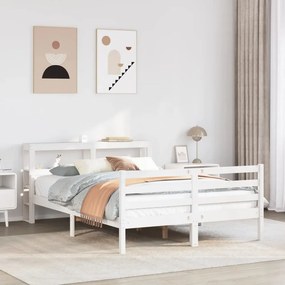 Rám postele s čelem 160 x 200 cm masivní borové dřevo 3305947