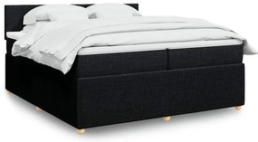 Box spring postel s matrací černá 200x200 cm textil 3287558
