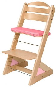 Jitro Dětská rostoucí židle Plus Buk Růžový klín + růžová