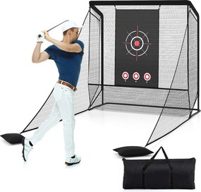 Costway Golfová síť Golfová tréninková síť s terčem, skládacími bočními díly