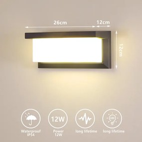 Brilagi - LED Venkovní nástěnné svítidlo BRICKY LED/12W/230V antracit IP54