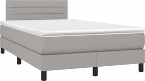 Box spring postel s matrací a LED světle šedá 120x190 cm textil 3270046