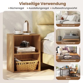 Costway Sada 2 dvoupatrových knihoven 42 cm, přírodní