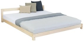 Dřevěná postel COMFY 180x200  SMRK / BOROVICE - Přírodní