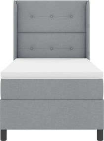Postel s boxspringem s polštářem Světle šedá 190 x 90 cm textil 3341616