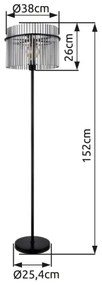 Globo 15698S - Stojací lampa GORLEY 1xE27/60W/230V černá