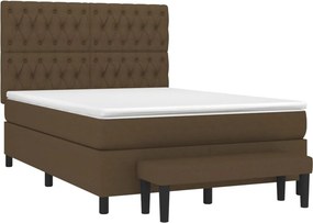 Box spring postel s matrací tmavě hnědá 140x200 cm textil 3136840